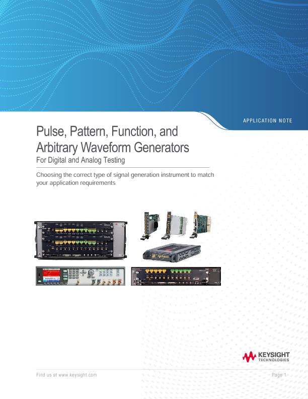 Pulse, Pattern, Function, and Arbitrary Waveform Generators PDF Asset Page | Keysight